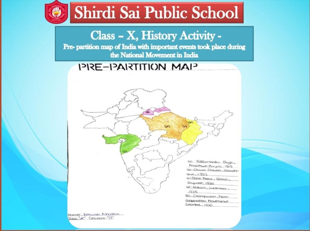 CLASS X – HISTORY- Pre – Partition Map of India – Shirdi Sai Public ...